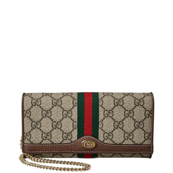 Gucci | Bags | Gucci Ophidia Gg Supreme Canvas Leather Wallet On Chain ...